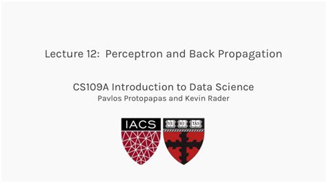 Ppt Lecture 12 Perceptron And Back Propagation Cs109a Introduction