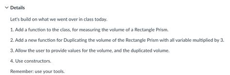 Solved V Details Let S Build On What We Went Over In Class Chegg