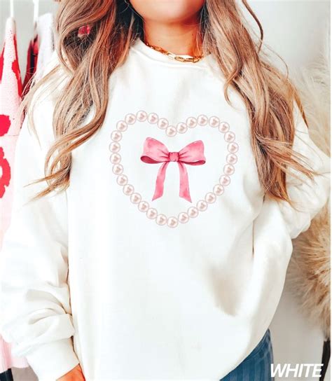 Coquette Bow Sweatshirt Girlie Girl Sweatshirt Pink Bow Sweatshirt