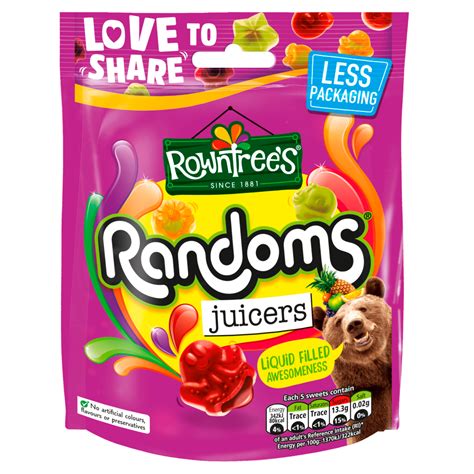 Rowntrees Randoms Juicers Sweets Sharing Bag 140g