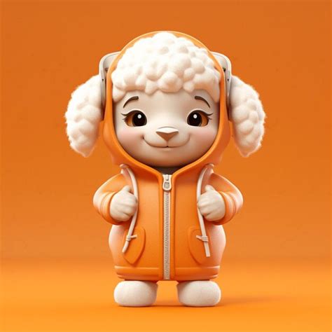 Premium Ai Image There Is A Cartoon Sheep Wearing A Hoodie And A