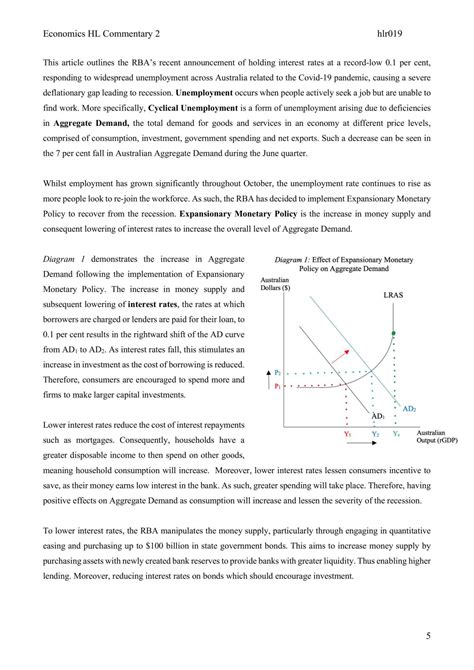 Economics Commentary 2 Macroeconomics Economics Higher Level Ib