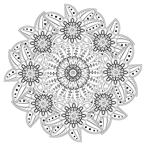 Premium Vector Circular Pattern In The Form Of Mandala With Flower
