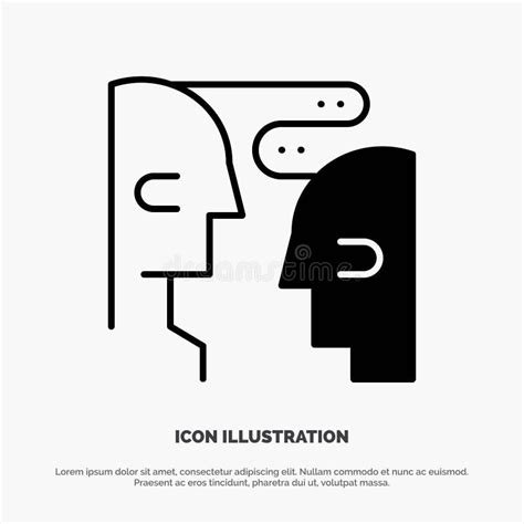 Brain Communication Human Interaction Abstract Flat Color Icon Template Stock Vector