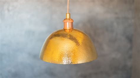 Oxidized Copper Pendant Light Dome Ceiling Fixture