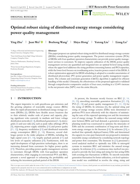 pdf optimal robust sizing of distributed energy storage considering