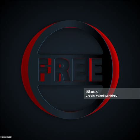 종이 컷 가격 태그 비문 무료 아이콘 검은 배경에 격리 가격 배지 프로모션 태그 할인 종이 아트 스타일입니다 벡터 일러스트레이션 3차원 형태에 대한 스톡 벡터 아트 및 기타