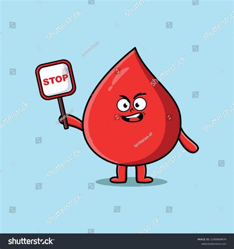 Cute Cartoon Mascot Illustration Blood Drop Stock Vector Royalty Free Shutterstock