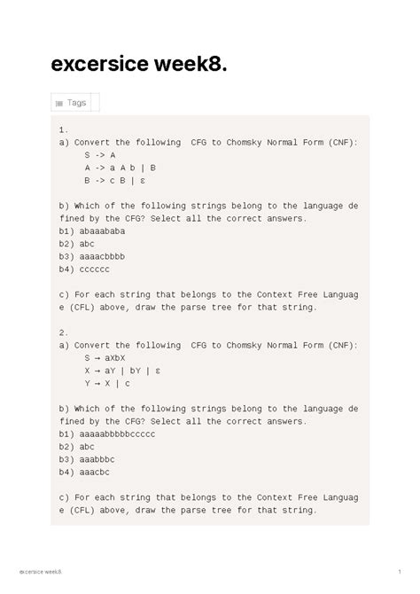nlp excersice week8 aaa excersice week8 tags 1 a convert the