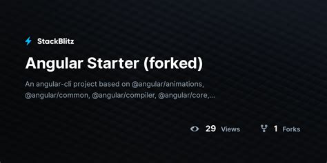Angular Starter Forked StackBlitz