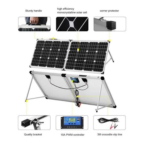 DOKIO Kit Panneau solaire pliable 100WC 12V Idéal pour les