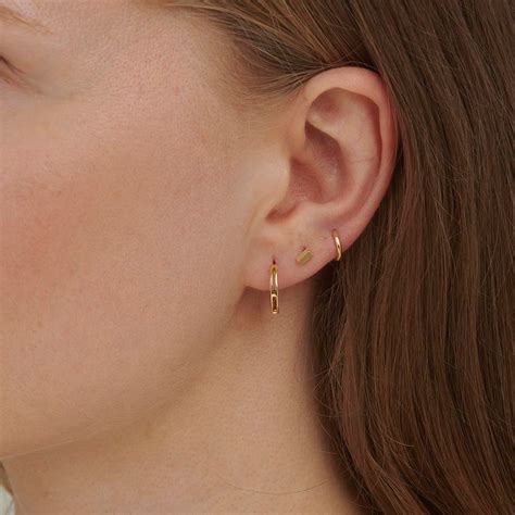 18ct Solid Gold 6mm Cartilage Hoop Earrings Auric Jewellery