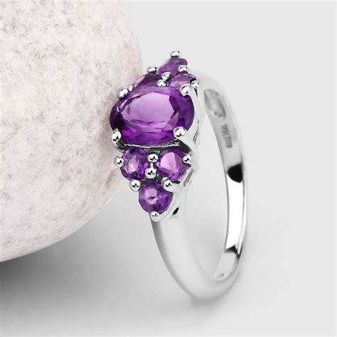 Class Amethyst Silver Ring Amethyst Oval Silver Ring For Etsy