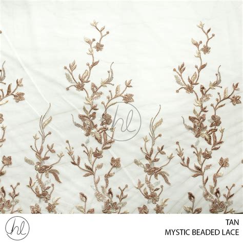 Mystic Beaded Lace 53 Tan 125cm Per M Habby And Lace