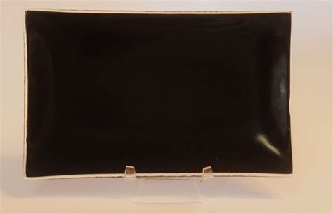 5 X 8 Rectangle Black Glass Plate Bent