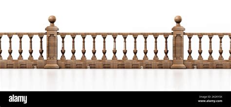 Balcony Railing Isolated On White Background 3d Illustration Stock