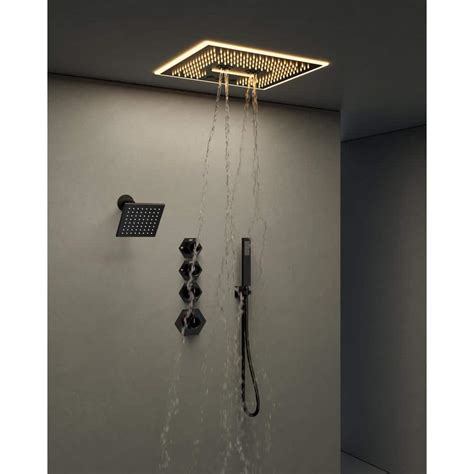 Reviews For Cranach Thermostatic 17 Spray 16 And 6 In Square Led Mood