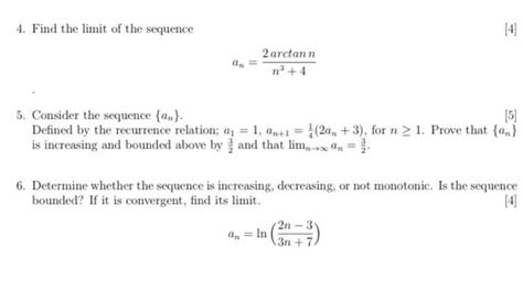 Solved Find The Limit Of The Sequence A N Frac Chegg