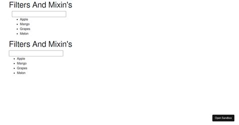 Filter And Mixinsv2 Codesandbox