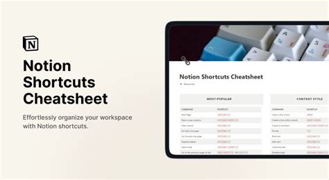 100 Notion Shortcuts Cheatsheet