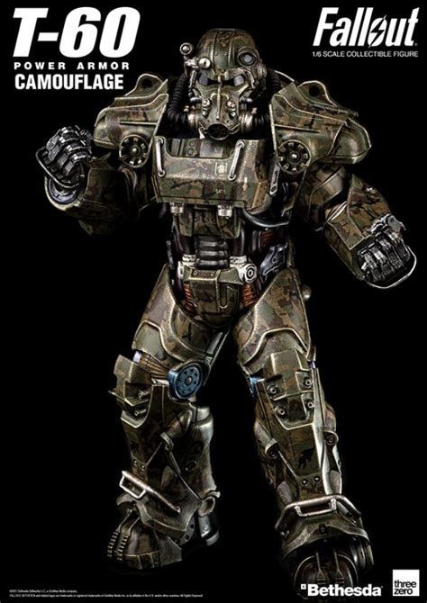 Fallout 1 6 T‐60 Camouflage Power Armor Threezero Store