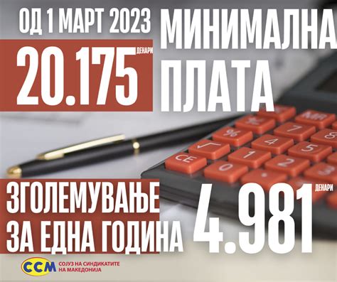 Минимална плата 20 175 денари од март 2023 Сојуз на синдикатите на Македонија