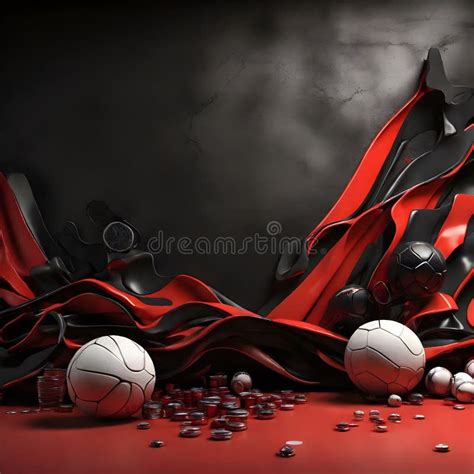 Background With Black And Red For Football World Cup Stock