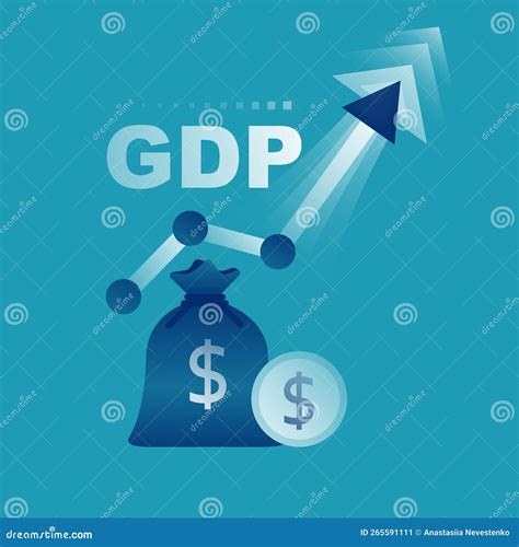 Growth Gdp Concept Government Budget Public Spending Stock Vector