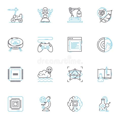 Nuclear Energy Linear Icons Set Fission Fusion Reactor Radiation