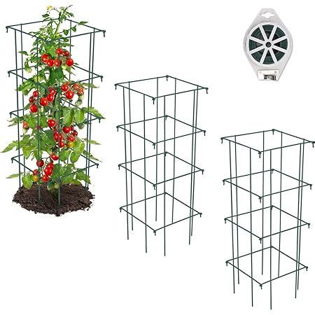 Amazon VEVOR Tomato Cages 14 6 X 14 6 X 39 4 3 Packs Square
