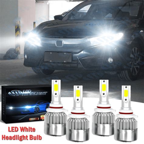 4x 9005 9006 Combo Led Headlight Bulbs For Honda Accord 1997 2007 High