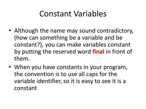 Ppt Constant Variables Powerpoint Presentation Free Download Id