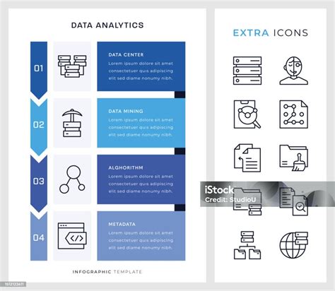 Data Analytics Infographic Template And Line Icons Stock Illustration Download Image Now Istock