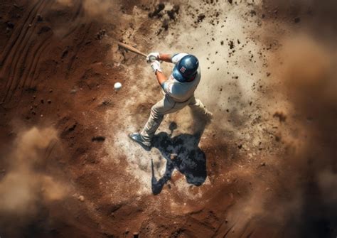 Premium AI Image An Overhead Shot Of A Baseball Player Sliding Into