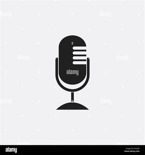 Microphone Icon Flat Design Vector Illustration Stock Vector Image