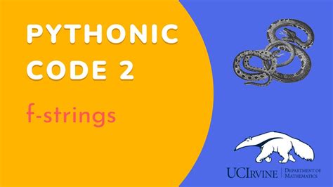 Pythonic Code 2 F Strings Youtube