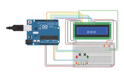Circuit Design Cronometro Digital Tinkercad