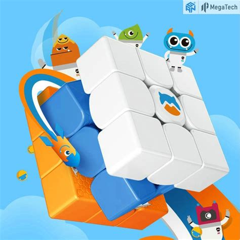 Cub Rubik Magic Cube Gan Monster Go Mg3 Rainbow 3x3 Alb Albastru