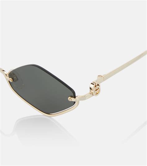 Gg Upside Down Sunglasses In Gold Gucci Mytheresa