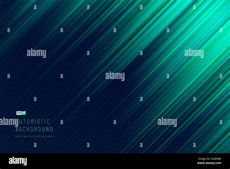 Abstract Dark Green And Blue Color Diagonal Light Technology