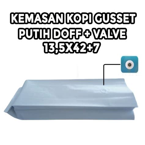 Jual Kemasan Kopi Gusset Seal Putih Doff Valve 13 5x42 7 1 Kg