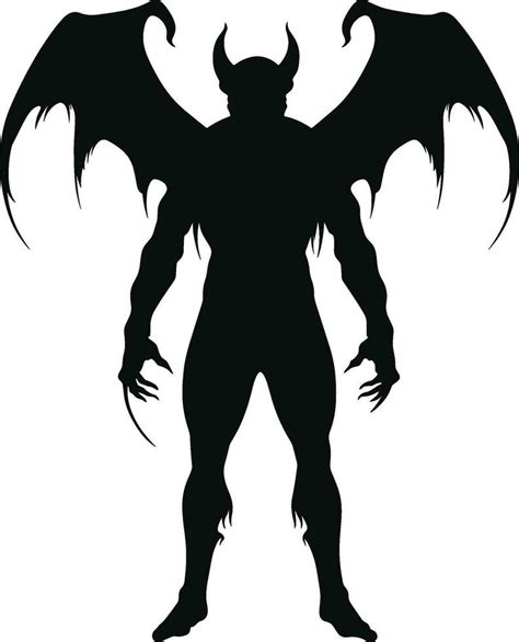 Ai Generated Silhouette Bat Devil In The Human Body Men Spirit With Bat Wing In Different