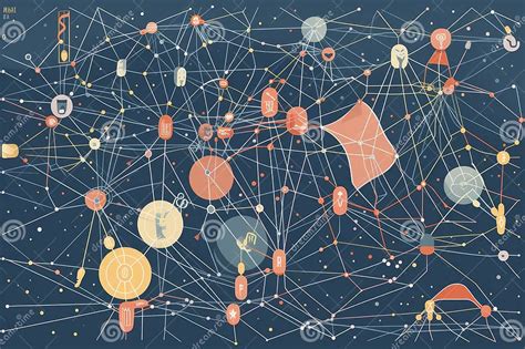 Cartoon Of Neural Network With Many Different Connections Each One