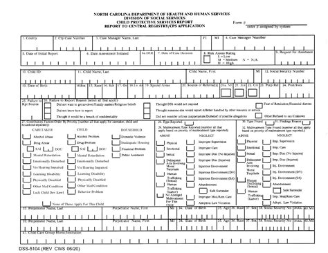 Form Dss 5104 Report To Central Registry Cps Application Document