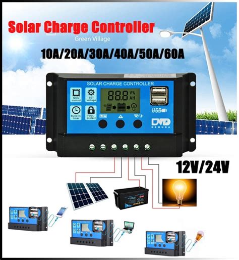 Solar Charge Contorller 12v 24v 10a 30a 60a Mppt Lcd Auto Work Solar