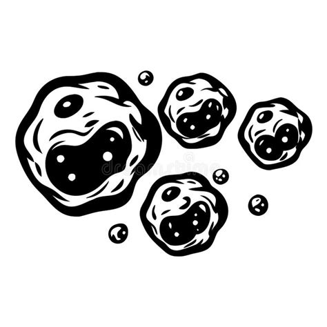 Stylized Black Bacteria Cells Vector Illustration For Science And