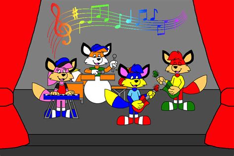 The Foxes Band On Stage By Toonlandianfox2002