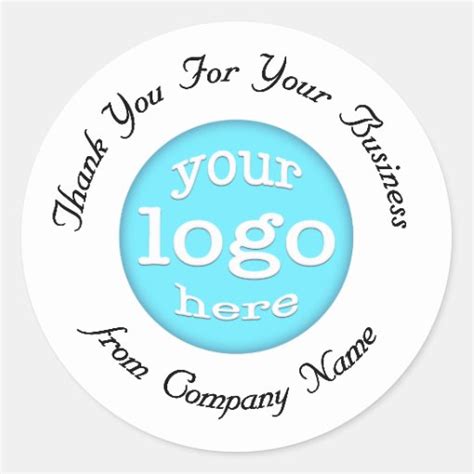 Custom Company Business Logo Elegant Thank You Classic Round Sticker