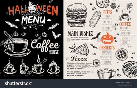 Restaurant Cafe Menu Template Design Halloween Stock Vector Royalty Free 2205981123 Shutterstock