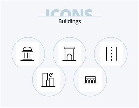 Buildings Line Icon Pack 5 Icon Design Marketplace Building Column Monument Columns